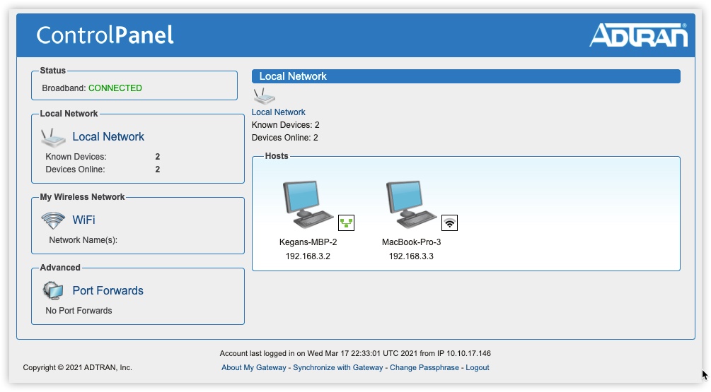 Working With The Control Panel