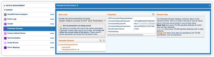 Using The Parameter Browser